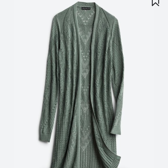 love ellie | Sweaters | New Love Ellie Cheril Pointelle Duster Cardigan ...